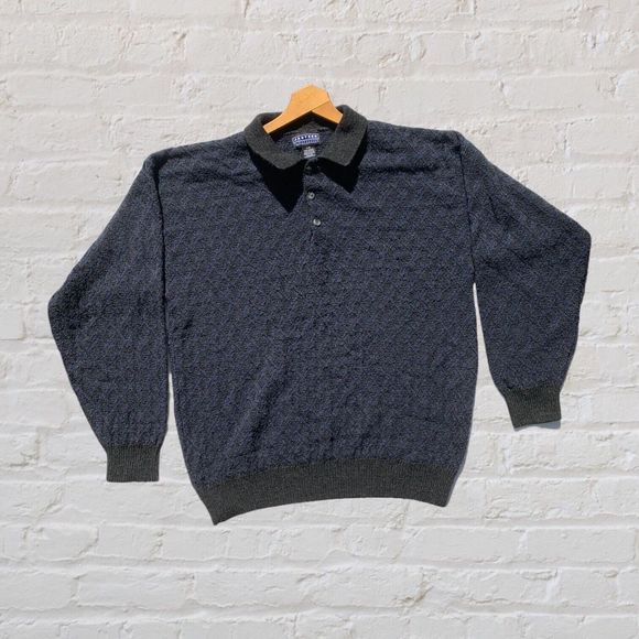 Jantzen | Sweaters | Vintage 8s Blue Sweater Button Up Jantzen Classics ...